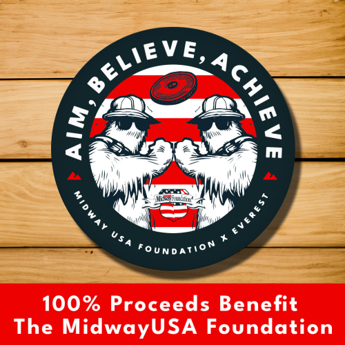 Aim, Believe, Achieve 4" MidwayUSA Foundation Decal